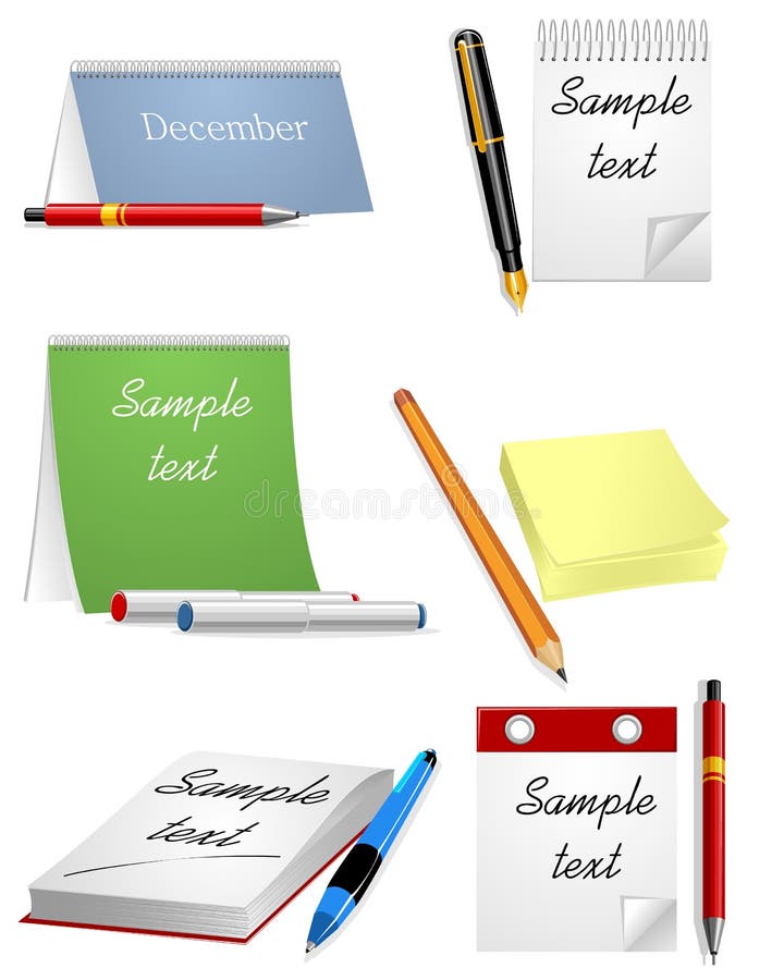 Office supplies set stock vector. Illustration of notes - 61868215