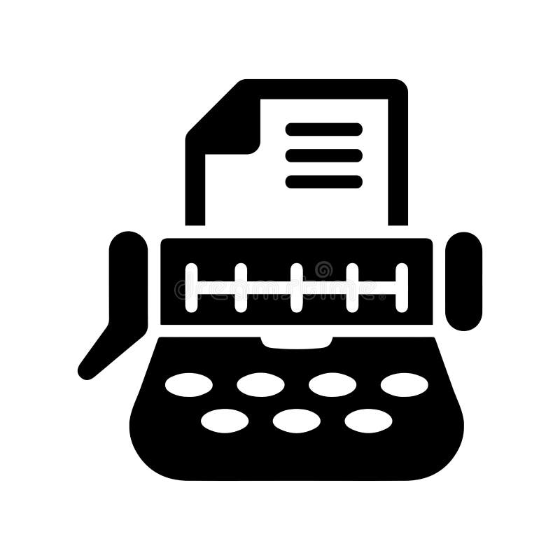 Typewriter, Typing, Document, Publish Icons. Flat and Line Filled Icon ...