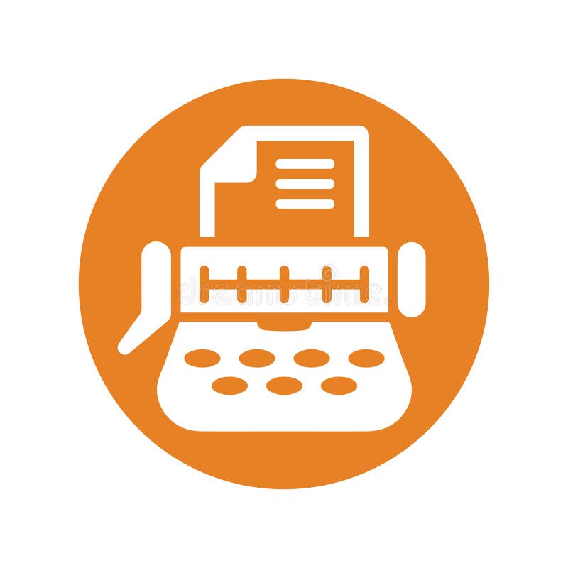 Typewriter, Typing, Document, Publish Icons. Flat and Line Filled Icon ...