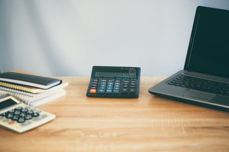 Office Supplies or Office Work Essential Tools Items on Working Table ...