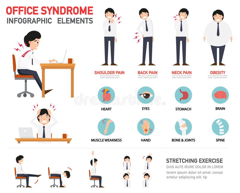 Office Syndrome Infographic,illustration Stock Vector - Illustration of ...