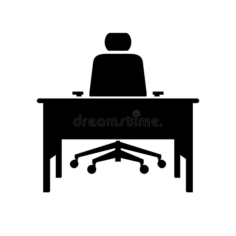 Office Table and Chair Icon Stock Vector - Illustration of vector ...