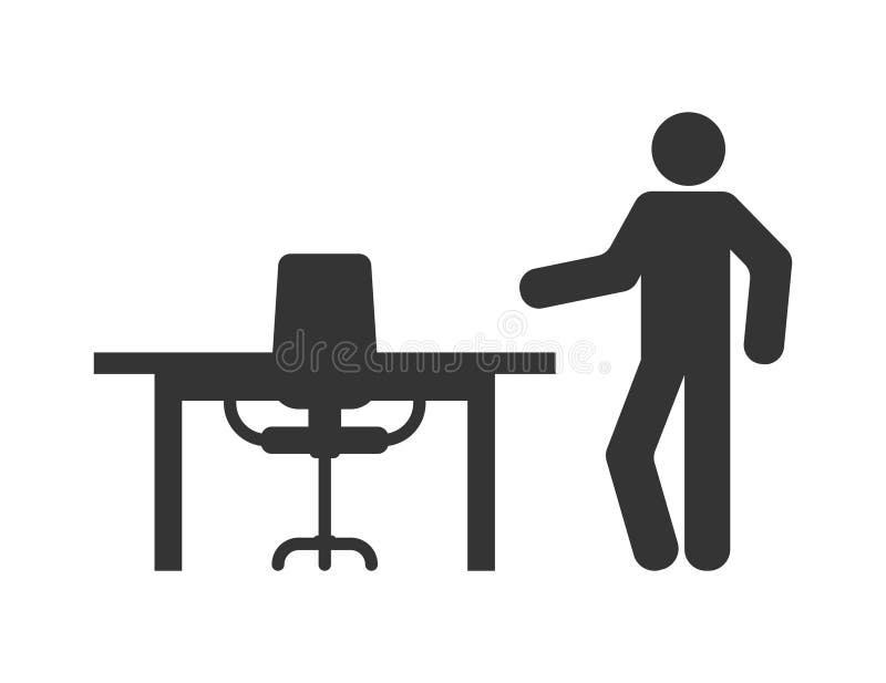Office table with chair stock vector. Illustration of comfortable ...