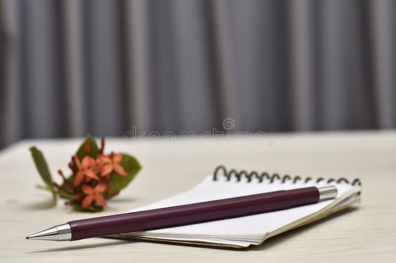 Office Table with Computer Pen Pencil Notepad, Study and Work Place ...