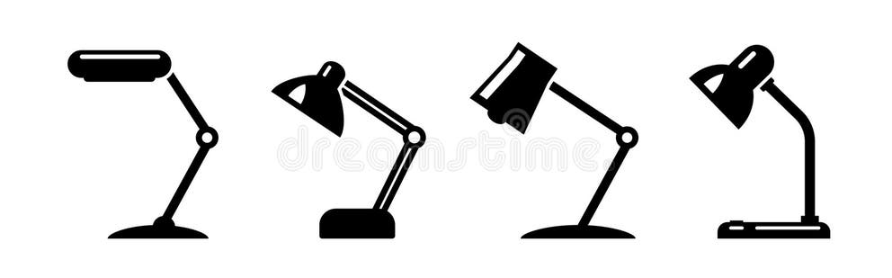 Office Table Desk Lamp Icon Light. Desk Lamp Light Bulb Vector Desktop ...