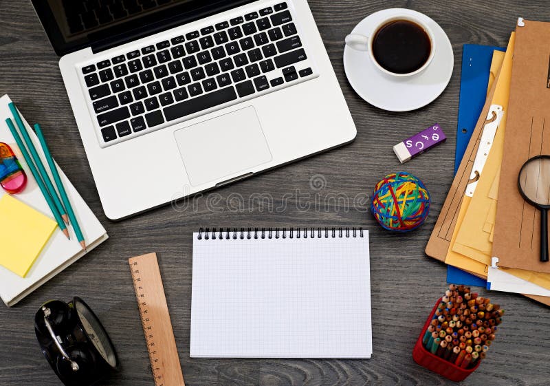 Office table stock illustration. Illustration of copy - 44919736