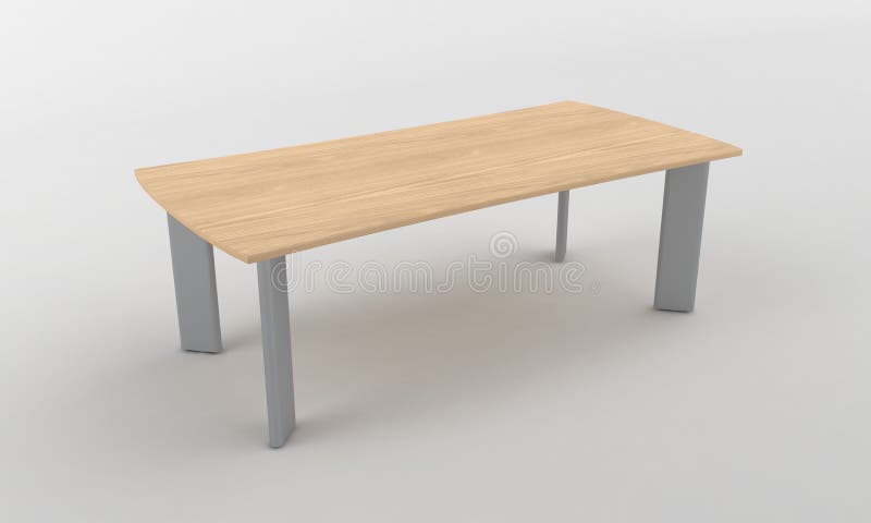 Table 3D Rendered Realistic Furniture Side View Stock Illustration ...