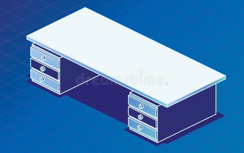 Office Table with Drawers. Empty Desk Stock Vector - Illustration of ...