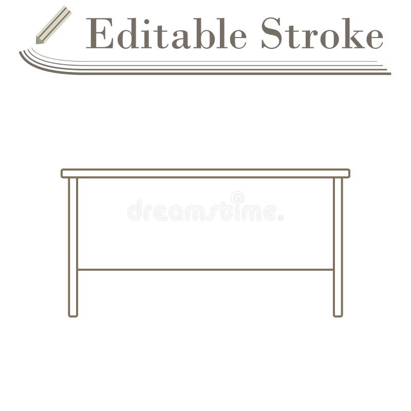 Office table top view icon stock vector. Illustration of desk - 145092244