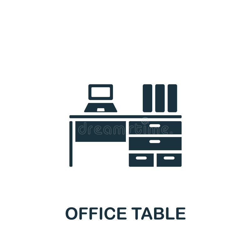 Office Table Icon. Monochrome Simple Office Table Icon for Templates ...