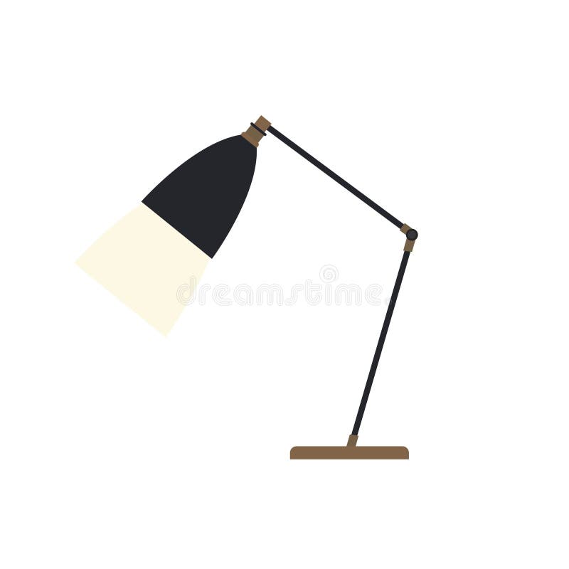 Office Table Lamp Flat Design Style. Desk Lamp Modern Vector ...