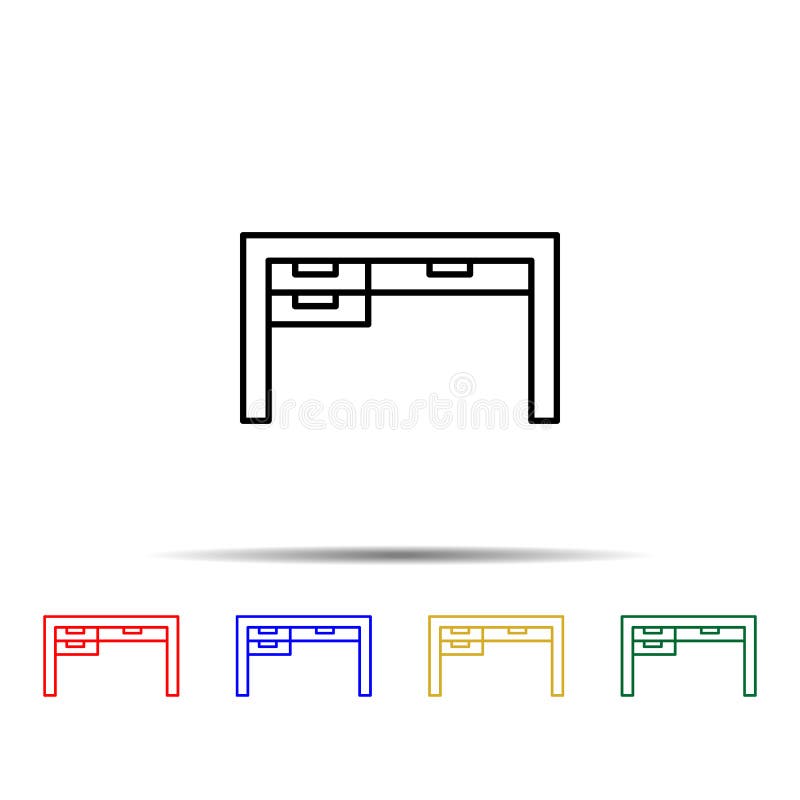 Office Table Multi Color Style Icon Simple Thin Line Outline Vector Of Web Icons For Ui And Ux