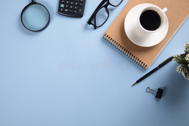 Office Table with Paper Note and Glasses Stock Image - Image of ...