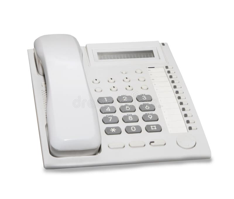 Office Table Phone Isolated White Stock Image - Image of call, hotline ...