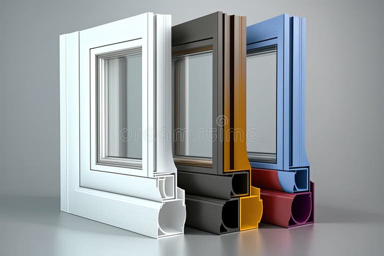 Office Table Section Colors Fferent PVC Profile Windows Plastic Stock ...