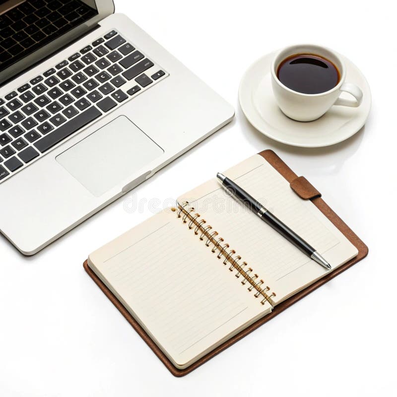 Office Table Set Isolated on Transparent Background Stock Illustration ...