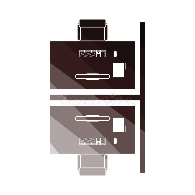 Office table top view icon stock vector. Illustration of desk - 145092244