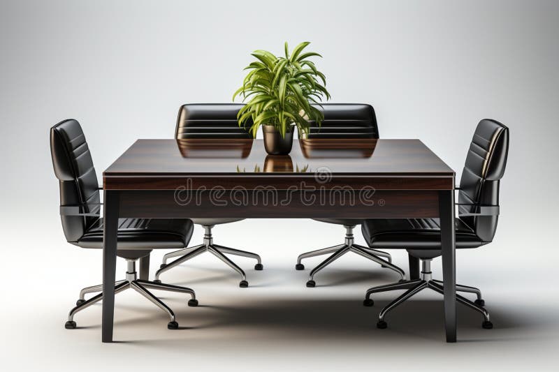 Office Tables on White Background Stock Illustration - Illustration of ...