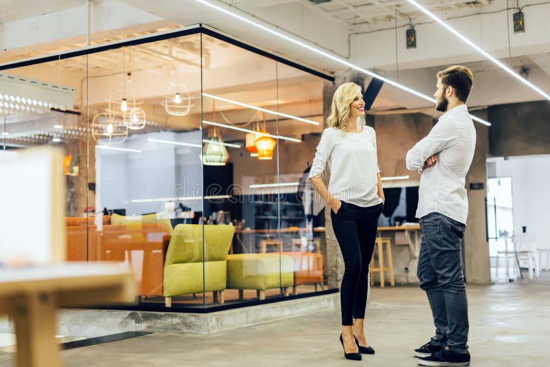 Office Talk between Coworkers Stock Image - Image of office, adult ...