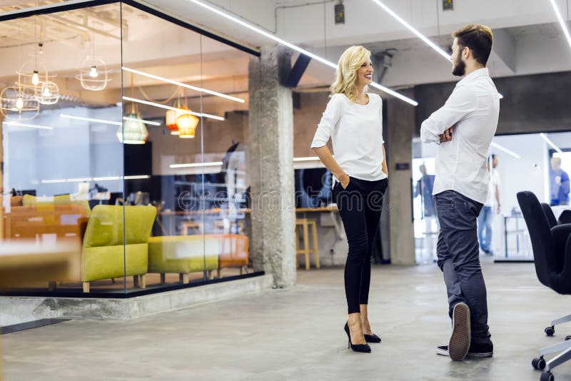 Office Talk between Coworkers Stock Photo - Image of teamwork, team ...