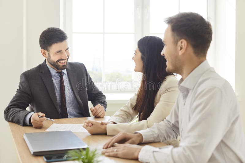 Office Talk Happy Project Managers Brainstorming Discussing ...