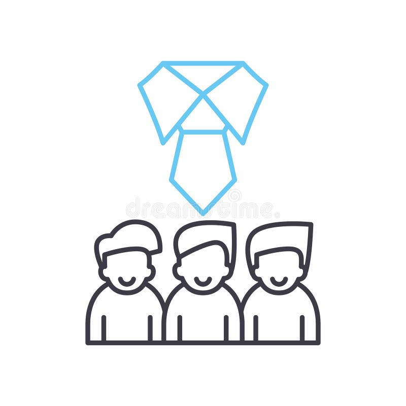 Office Team Line Icon, Outline Symbol, Vector Illustration, Concept ...