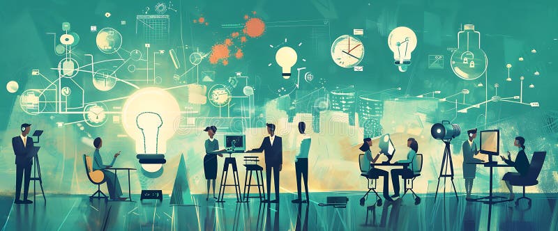 Office Team Poster Emphasizing Innovation with Collaborative Design ...