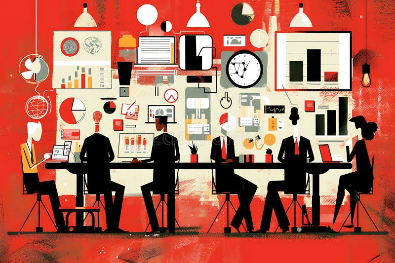 Office Team with Tools of Innovation and Collaboration Highlighted in ...