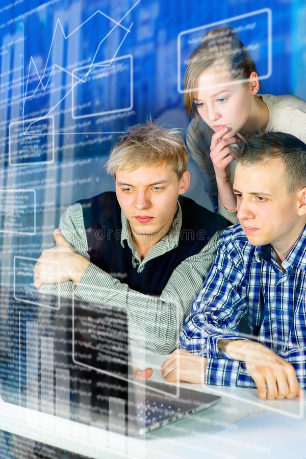 Office teamwork concept stock photo. Image of programmer - 90925992