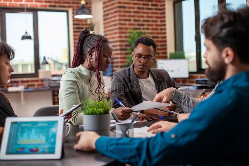 Office teamwork session stock image. Image of modern - 370693515