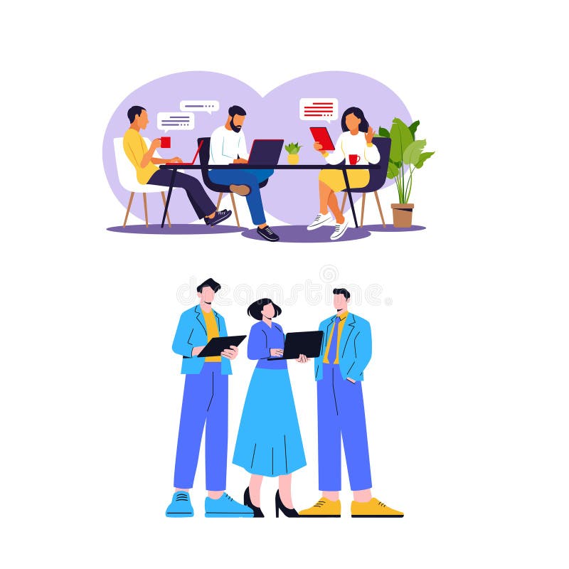 Office Teamwork Vector Art Illustration Stock Vector - Illustration of relaxation, member: 321736129