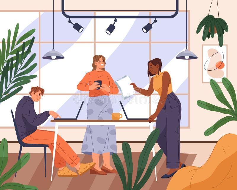 Office Teamwork or Work. Vector Project Job. Stock Vector ...