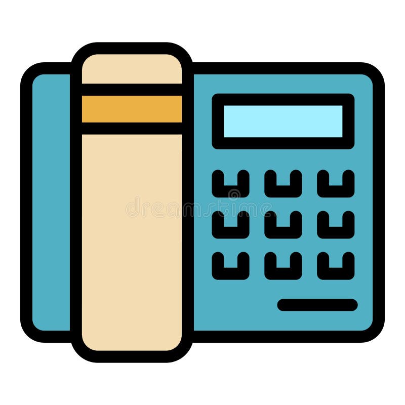 Office Telephone Icon Color Outline Vector Stock Vector - Illustration ...