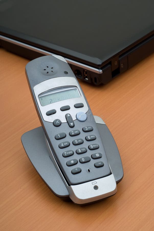 Office Telephone and Laptop Stock Image - Image of mobile, call: 7473199