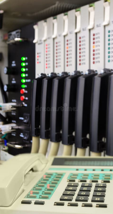 Office Telephone with Phone Switch System Stock Image - Image of button ...