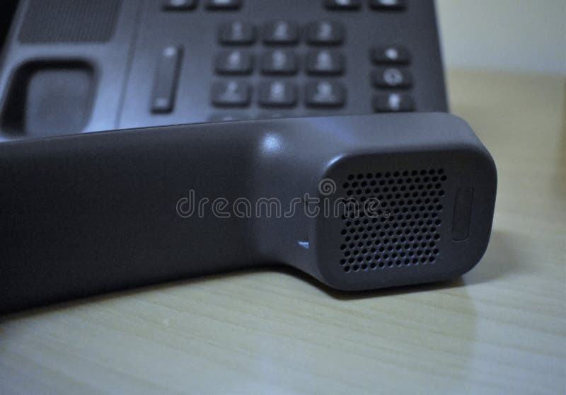 Office Telephone with Receiver on the Side Stock Image - Image of ...