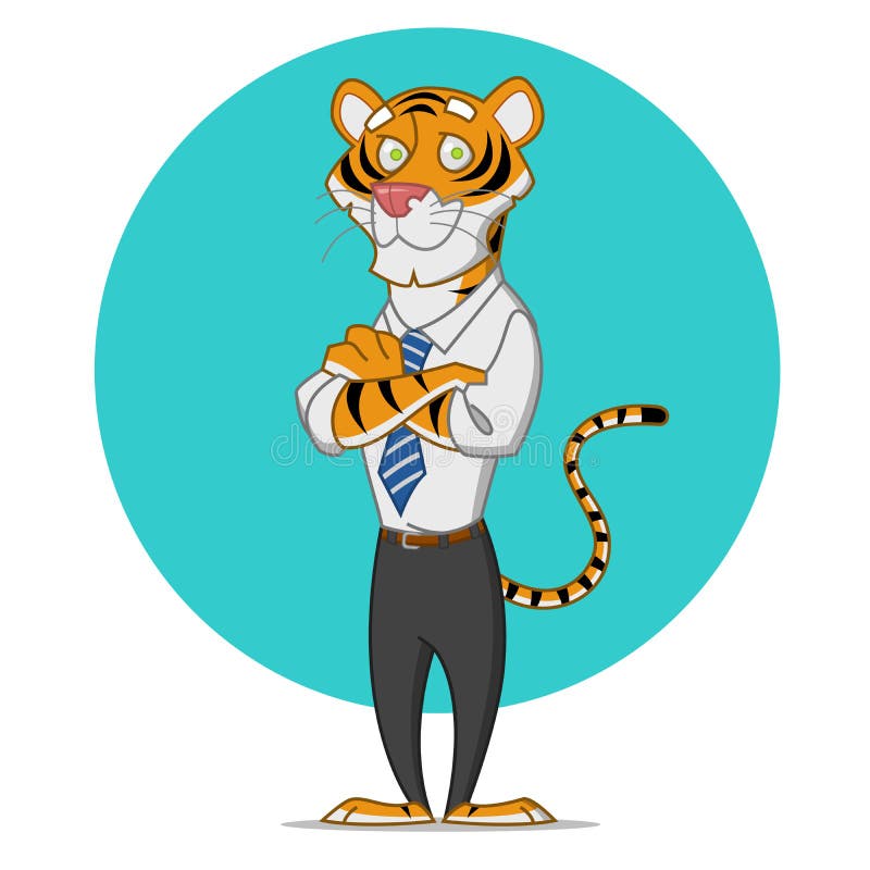 Office tiger. stock vector. Illustration of confident - 53015616