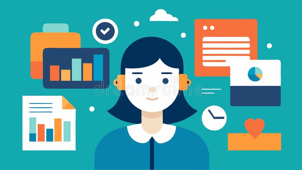 Office Tools a Closeup Illustration Showcasing a Virtual Assistant ...