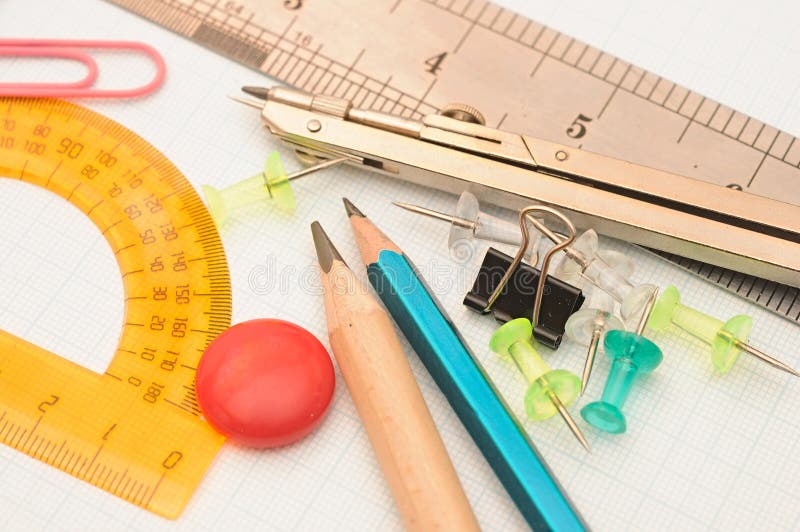 Office tools stock photo. Image of copy, green, compasses - 34463476