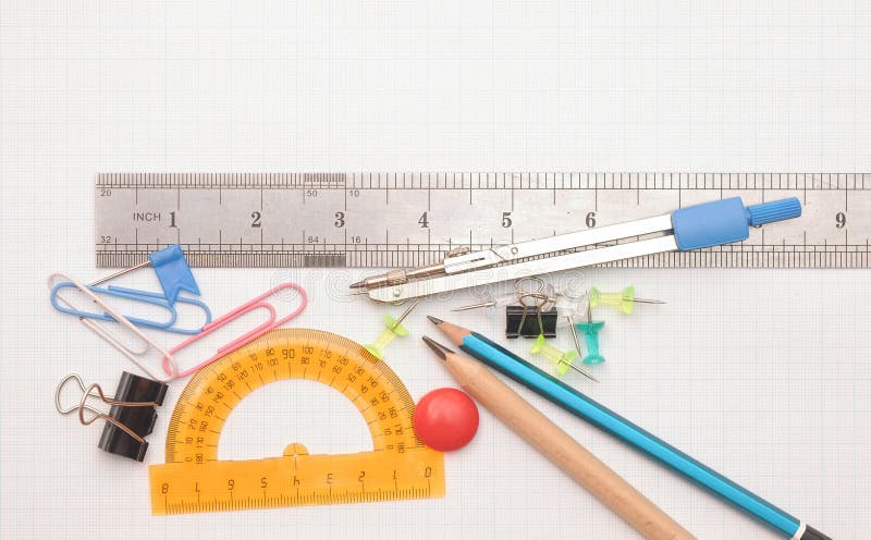 Office tools stock photo. Image of protractor, compasses - 34463486