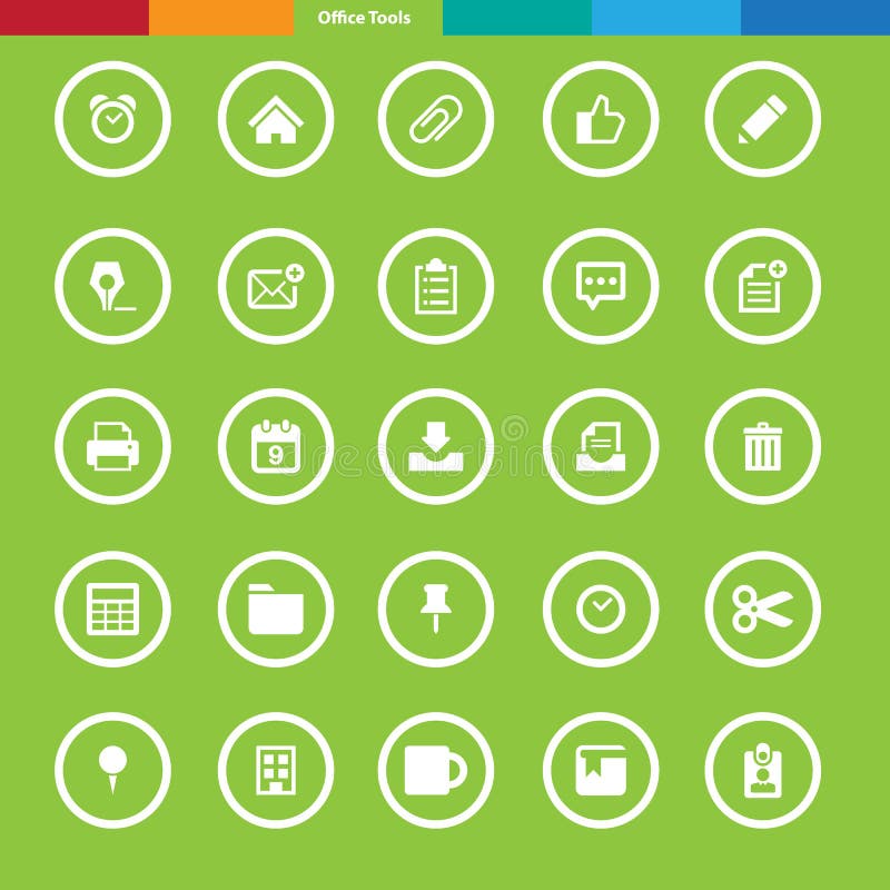 Office tools icon set stock vector. Illustration of internet - 56820618