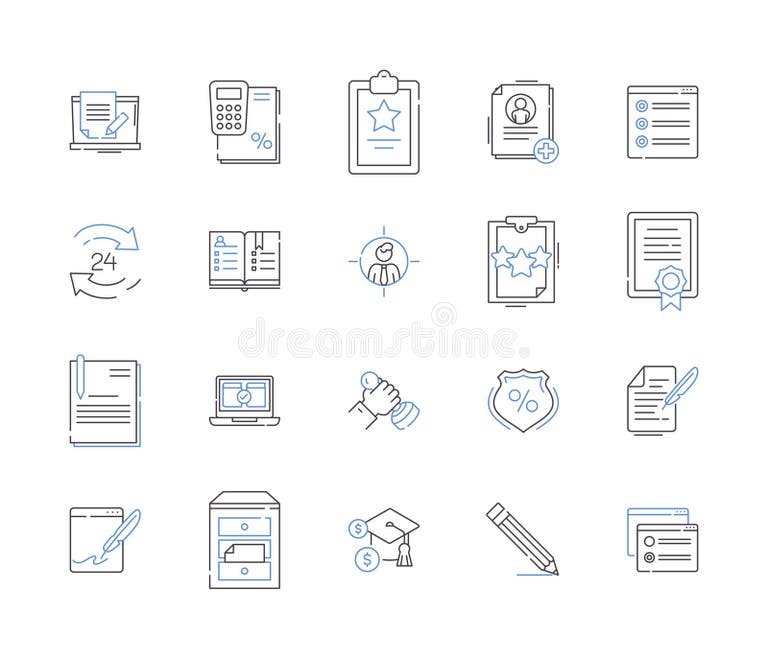 Office Tools Outline Icons Collection. Workplace, Software, Suite ...