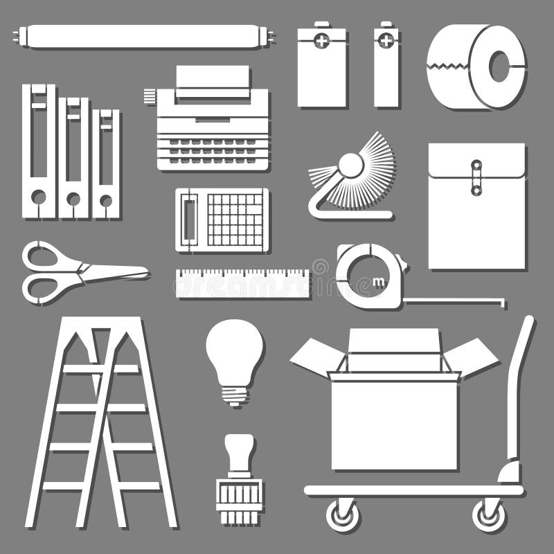 Office Tools Set stock vector. Illustration of brush - 47494139