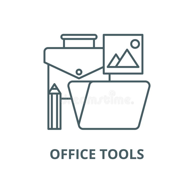 Office Tools Vector Line Icon, Linear Concept, Outline Sign, Symbol ...
