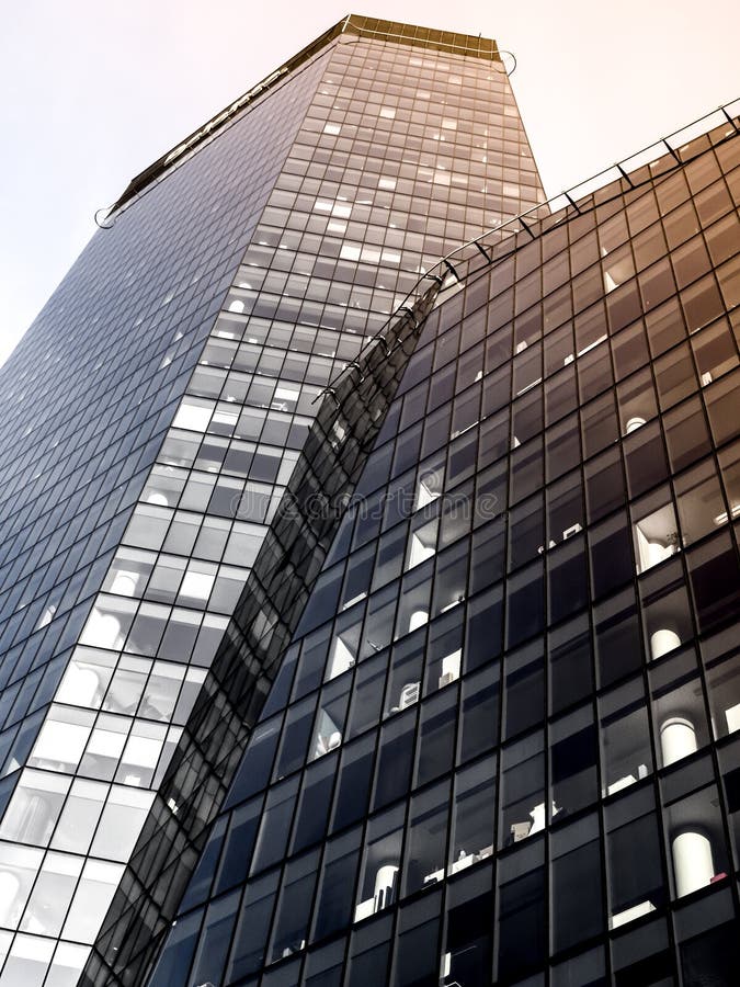 Office Tower with a Glass Facade Stock Photo - Image of construction ...