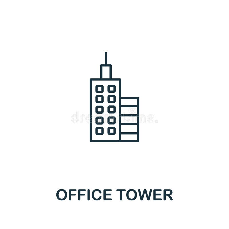 Office Tower Icon from Office Tools Collection. Simple Line Office ...