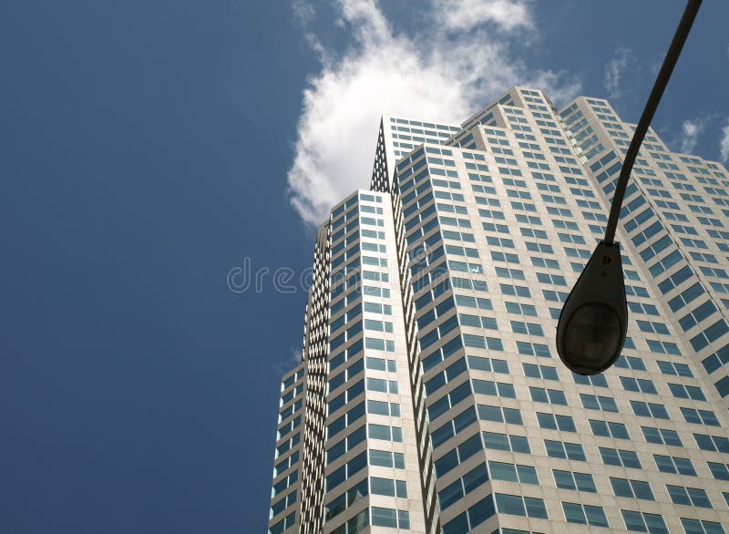 Office Tower Over Lamp Post Picture. Image: 5549504