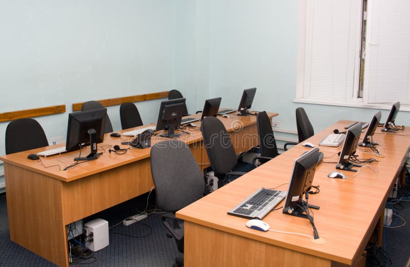 Office or Training Centre Interior Stock Image - Image of display ...