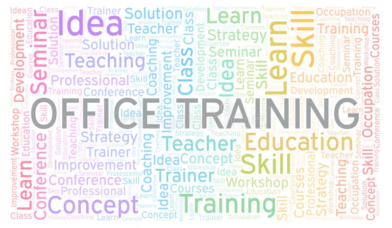 Office Training word cloud stock illustration. Illustration of ...