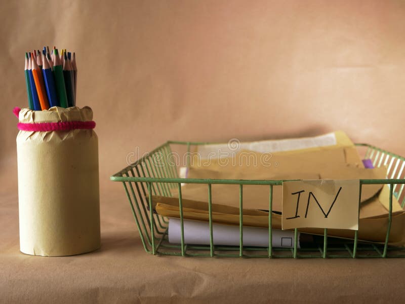 Office in Tray Full of Paperwork Medium Shot Stock Image - Image of ...